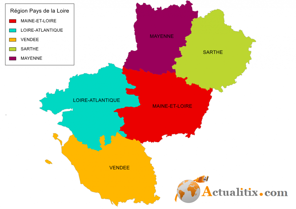 Shapefile des régions au niveau départemental