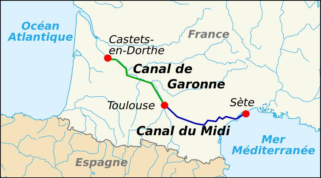 Le Canal Du Midi Map