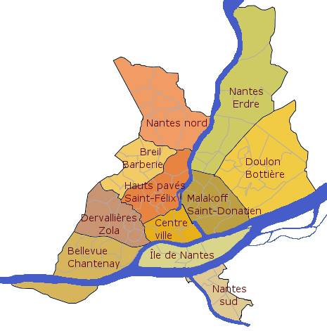 Carte de Nantes en Loire-Atlantique - Cartes et plan de Nantes