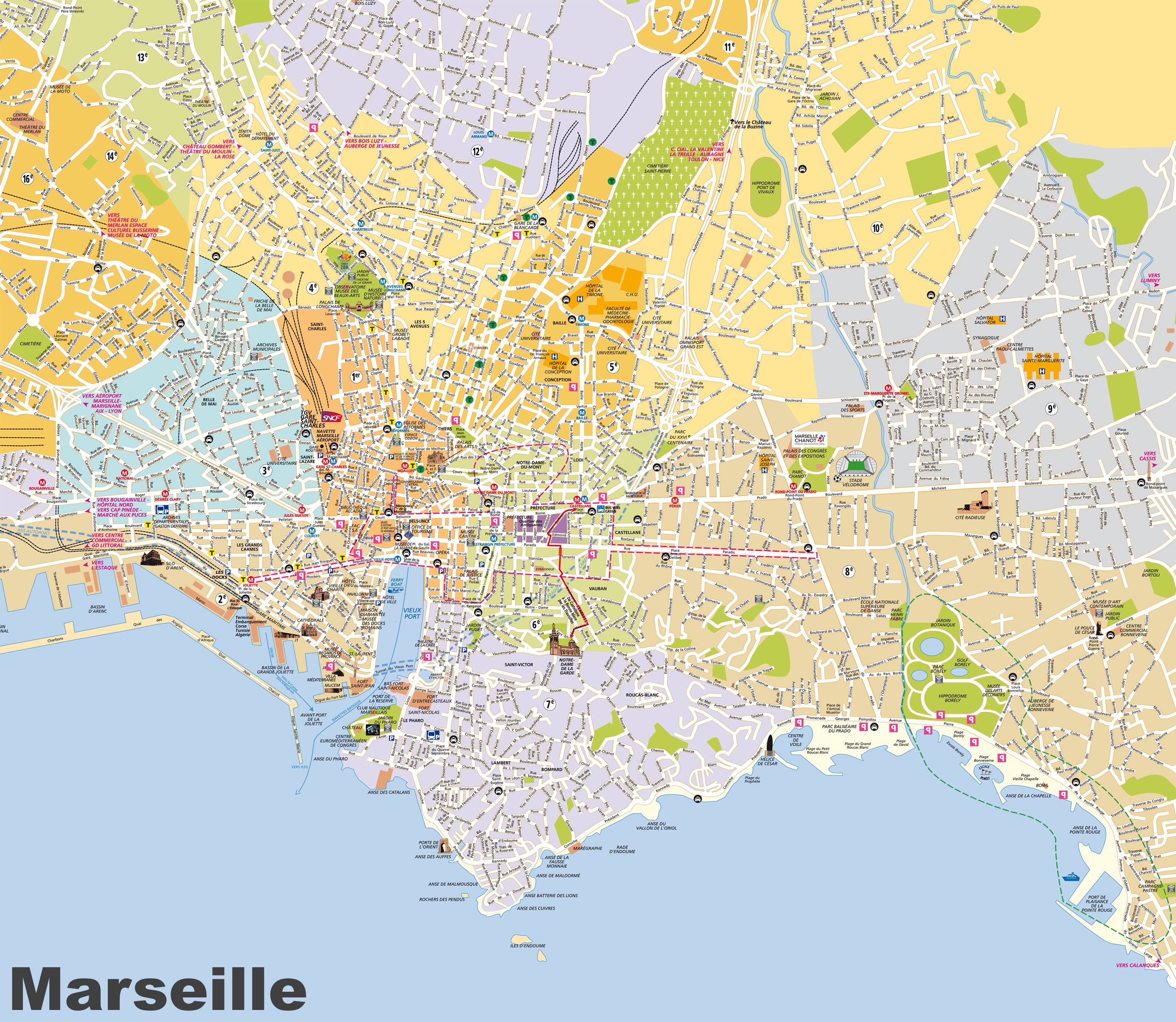 Carte de Marseille - Carte et plan de la ville de Marseille dans les ... Carte de Marseille - Carte et plan de la ville de Marseille dans les ...