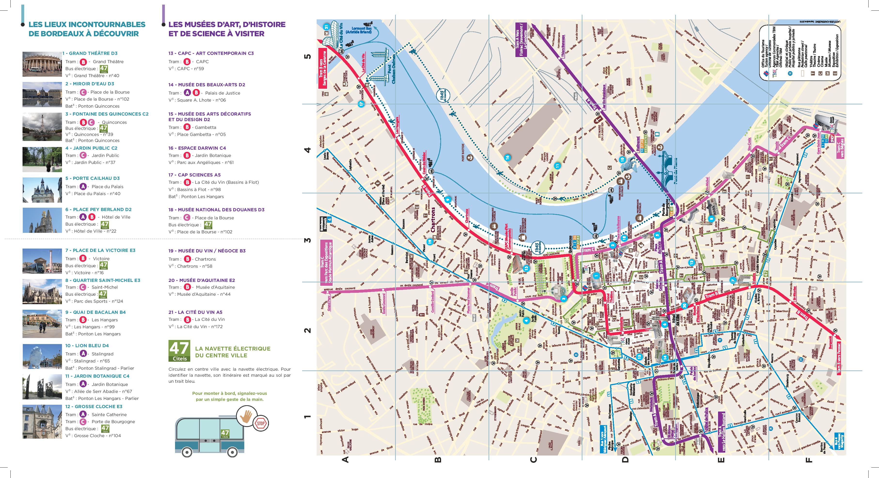Carte de Bordeaux - Ville de Bordeaux - Cartes et plans de la ville