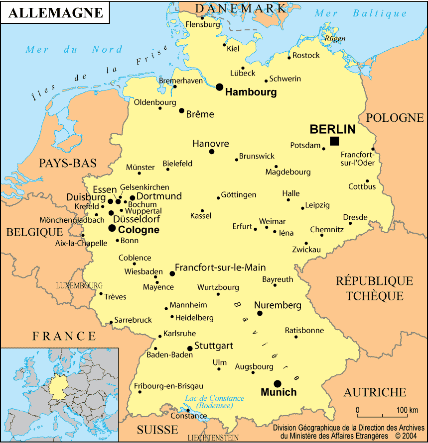 Carte De L Allemagne Carte Des Villes Du Relief Des R gions Carte De L Allemagne Carte Des Villes Du Relief Des R gions