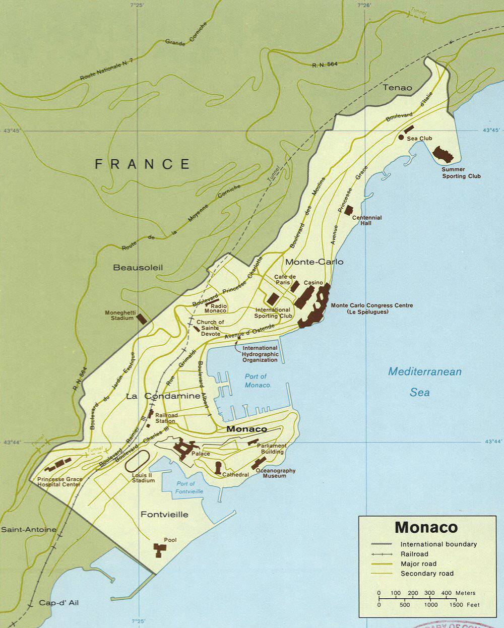 Carte de Monaco - Plan de Monaco - Cartes et plans (routière, sites ...