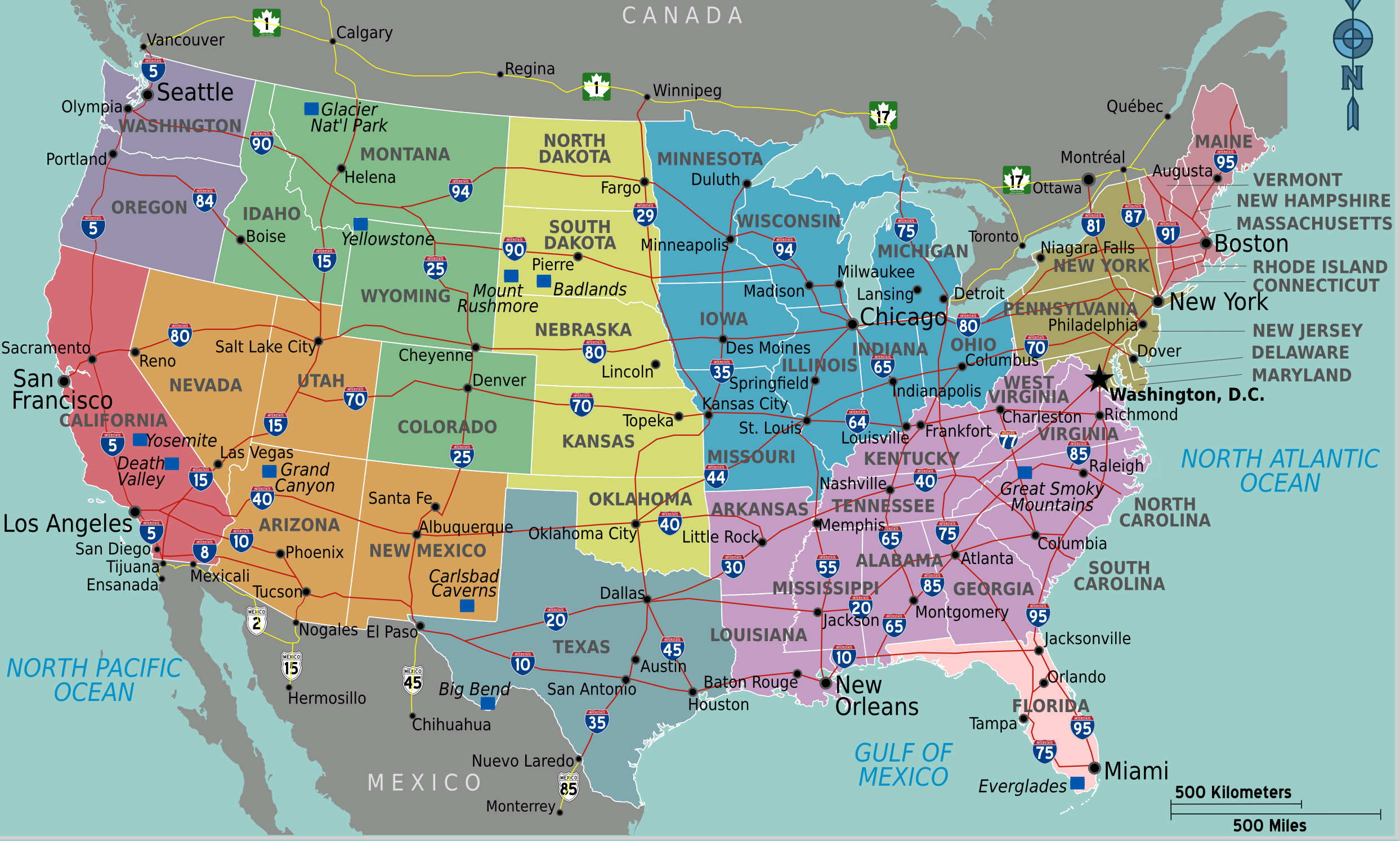 Carte Des USA Etats Unis Cartes Du Relief Villes Administratives Carte Des USA Etats Unis Cartes Du Relief Villes Administratives