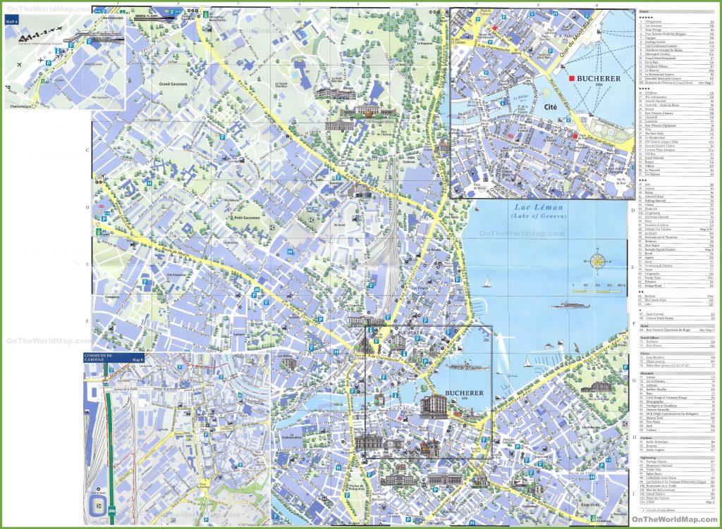 Carte de Genève - Cartes et plans de Genève, sites touristiques, bus ...