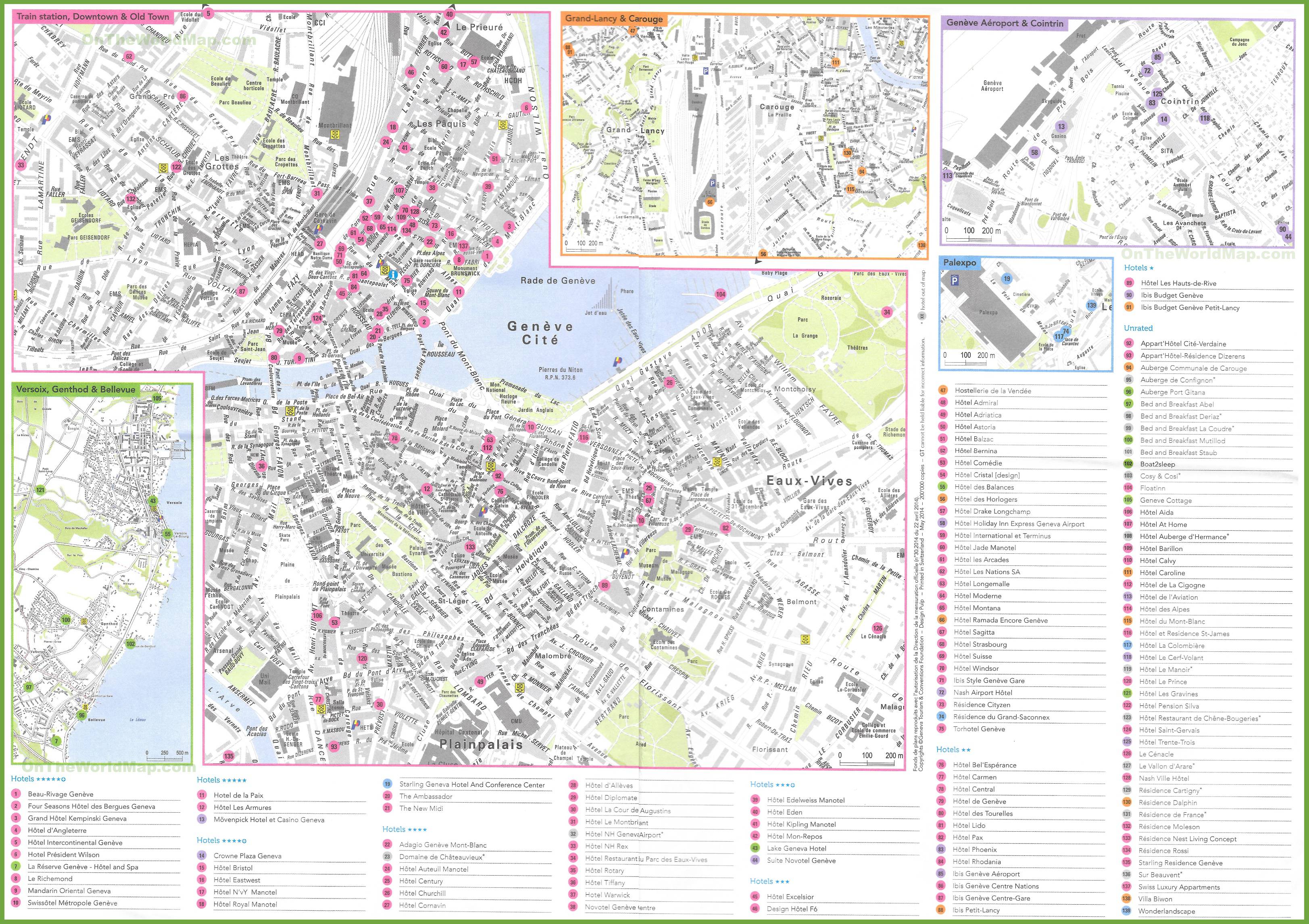 Carte de Genève - Cartes et plans de Genève, sites touristiques, bus ...