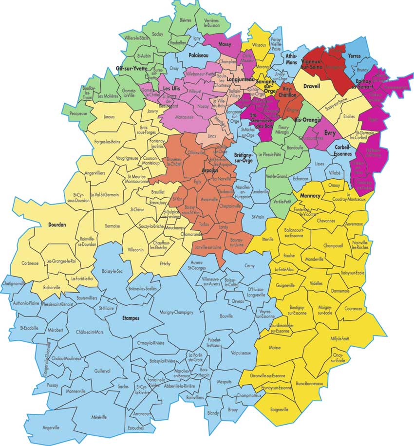 Carte de l'Essonne - Essonne carte des villes, communes, sites touristiques Carte de l'Essonne - Essonne carte des villes, communes, sites touristiques