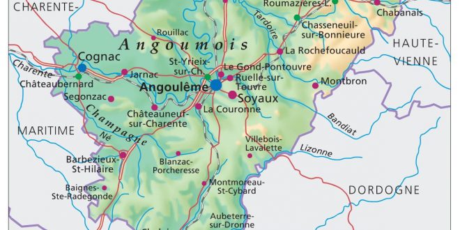 Carte de la Charente - Charente carte du département 16 - villes, sites ...