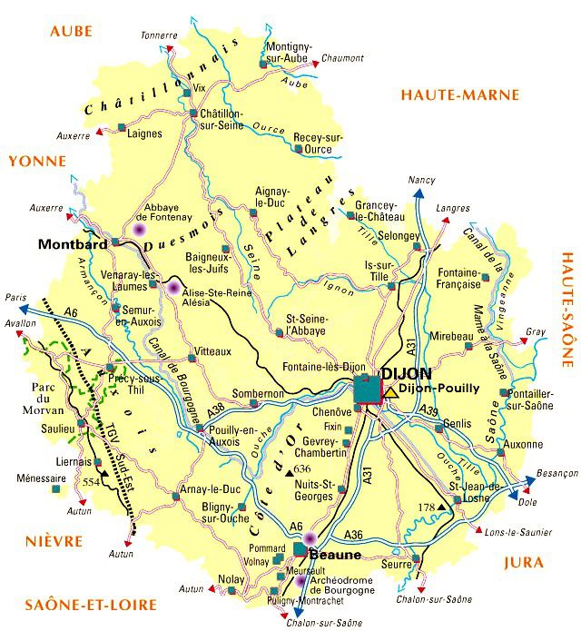 Carte de la Côte-d'Or - Côte-d'Or carte des villes, communes, relief ... Carte de la Côte-d'Or - Côte-d'Or carte des villes, communes, relief ...