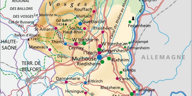 Carte du Haut-Rhin - Haut-Rhin carte du département 68 - villes, sites ...