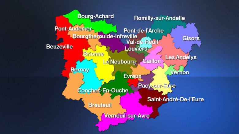 Carte de l'Eure - Eure carte du département 27 - villes, sites ...