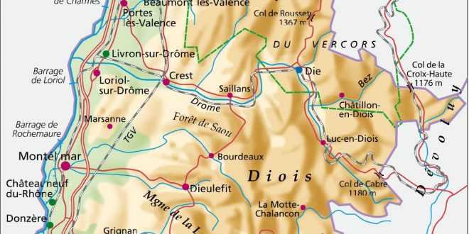 Carte de la Drôme - Drôme carte du département 26 - villes, tourisme