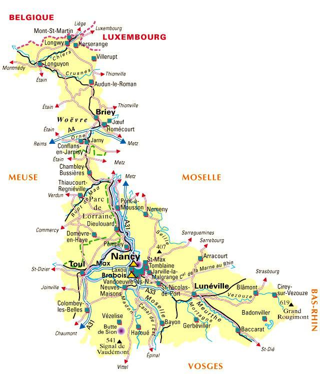 Carte de la Meurthe-et-Moselle - Meurthe-et-Moselle carte département 54 Carte de la Meurthe-et-Moselle - Meurthe-et-Moselle carte département 54