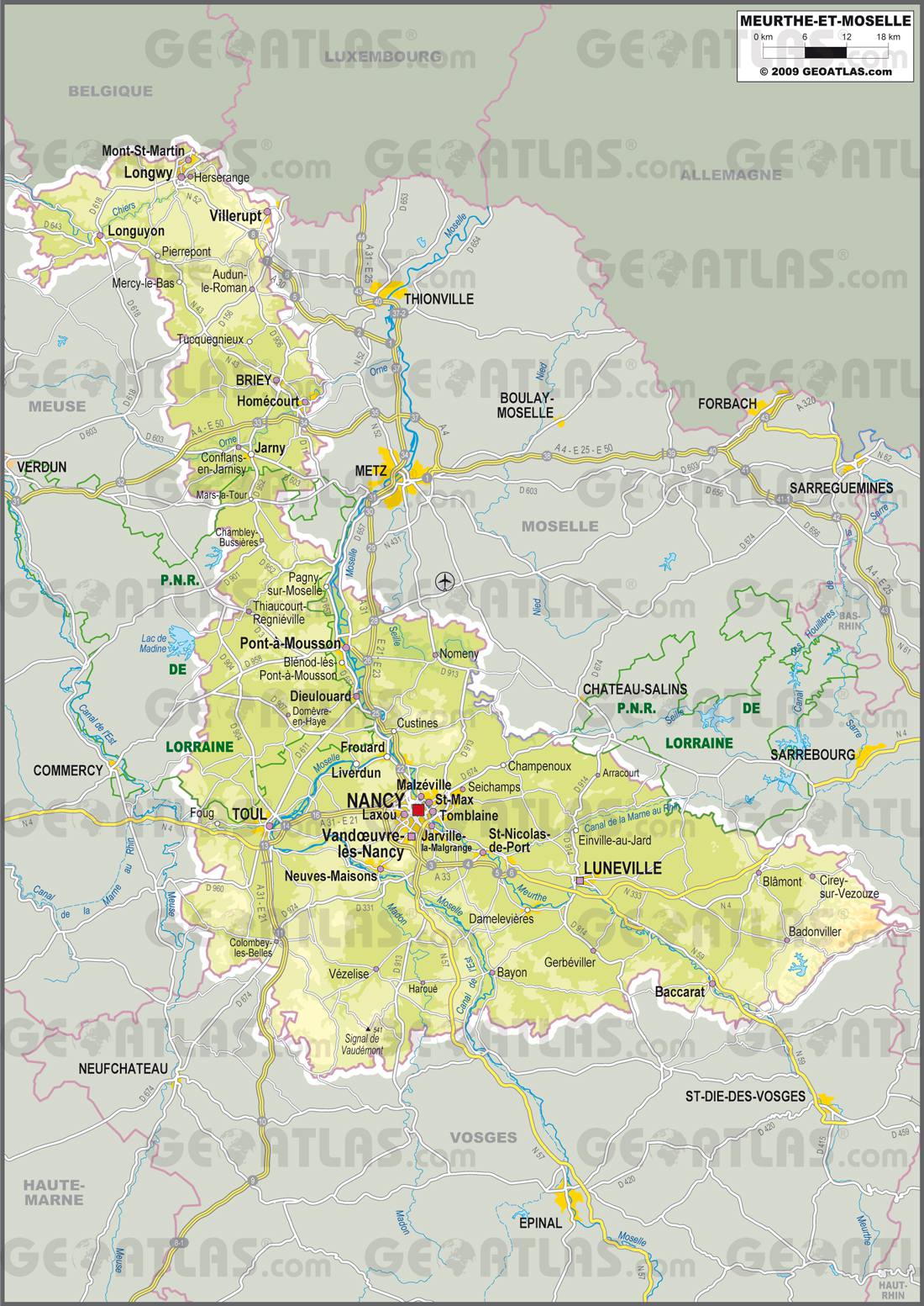 Carte de la Meurthe-et-Moselle - Meurthe-et-Moselle carte département 54 Carte de la Meurthe-et-Moselle - Meurthe-et-Moselle carte département 54