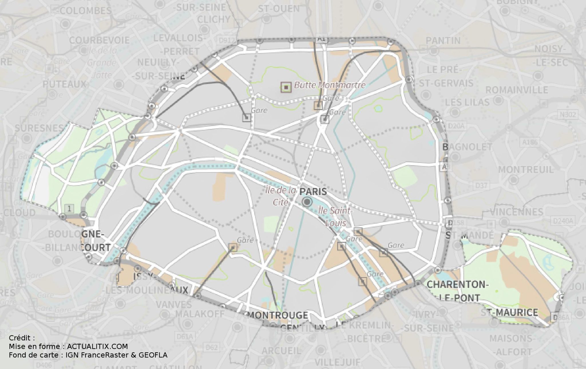 Carte de Paris - Carte touristique et plan de Paris - Métro ou RER