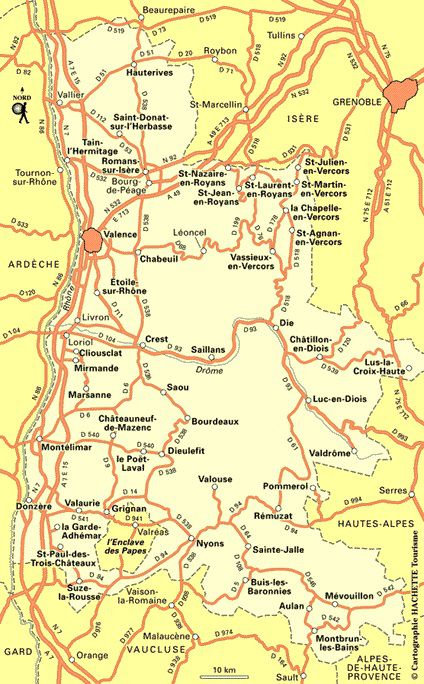 Carte de la Drôme - Drôme carte du département 26 - villes, tourisme