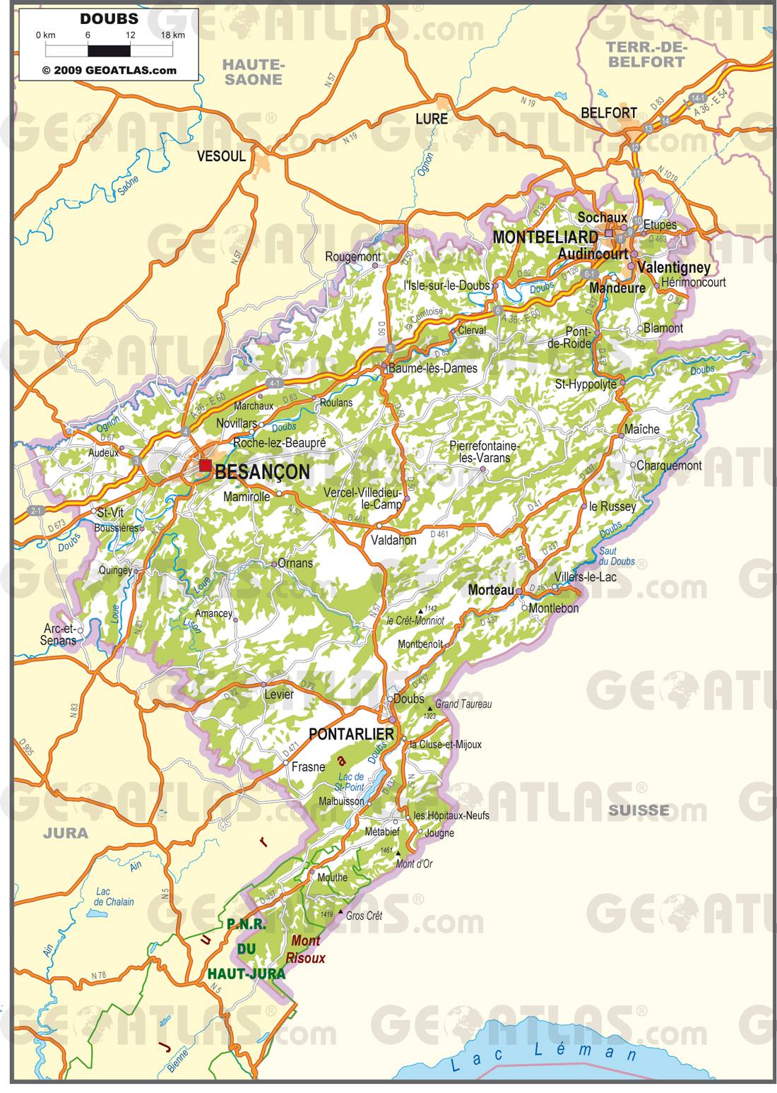 Carte du Doubs - Doubs carte du département 25 - villes, tourisme... Carte du Doubs - Doubs carte du département 25 - villes, tourisme...