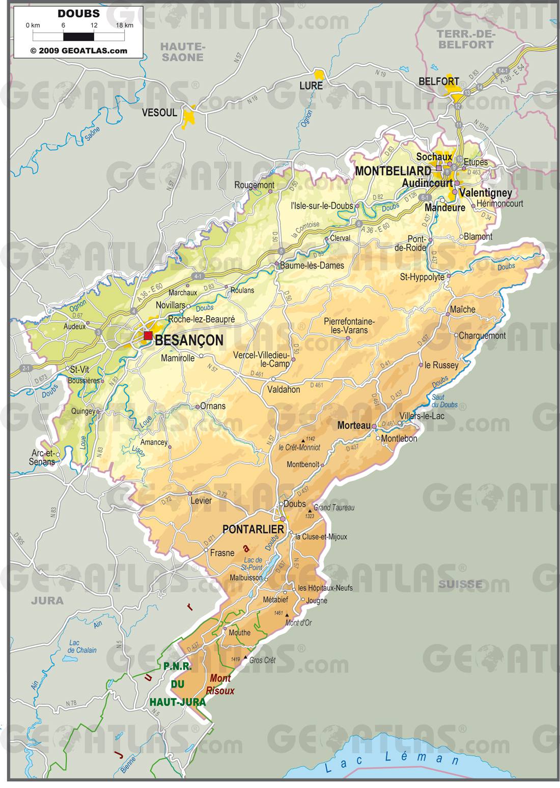 Carte du Doubs - Doubs carte du département 25 - villes, tourisme... Carte du Doubs - Doubs carte du département 25 - villes, tourisme...