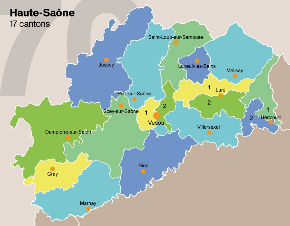 Carte de la Haute-Saône - Haute-Saône carte du département 70
