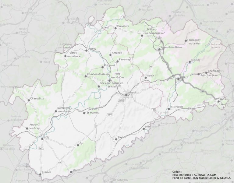 Carte de la Haute-Saône - Haute-Saône carte du département 70 Carte de la Haute-Saône - Haute-Saône carte du département 70