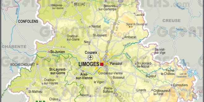 Carte de la Haute-Vienne - Haute-Vienne carte du département 87