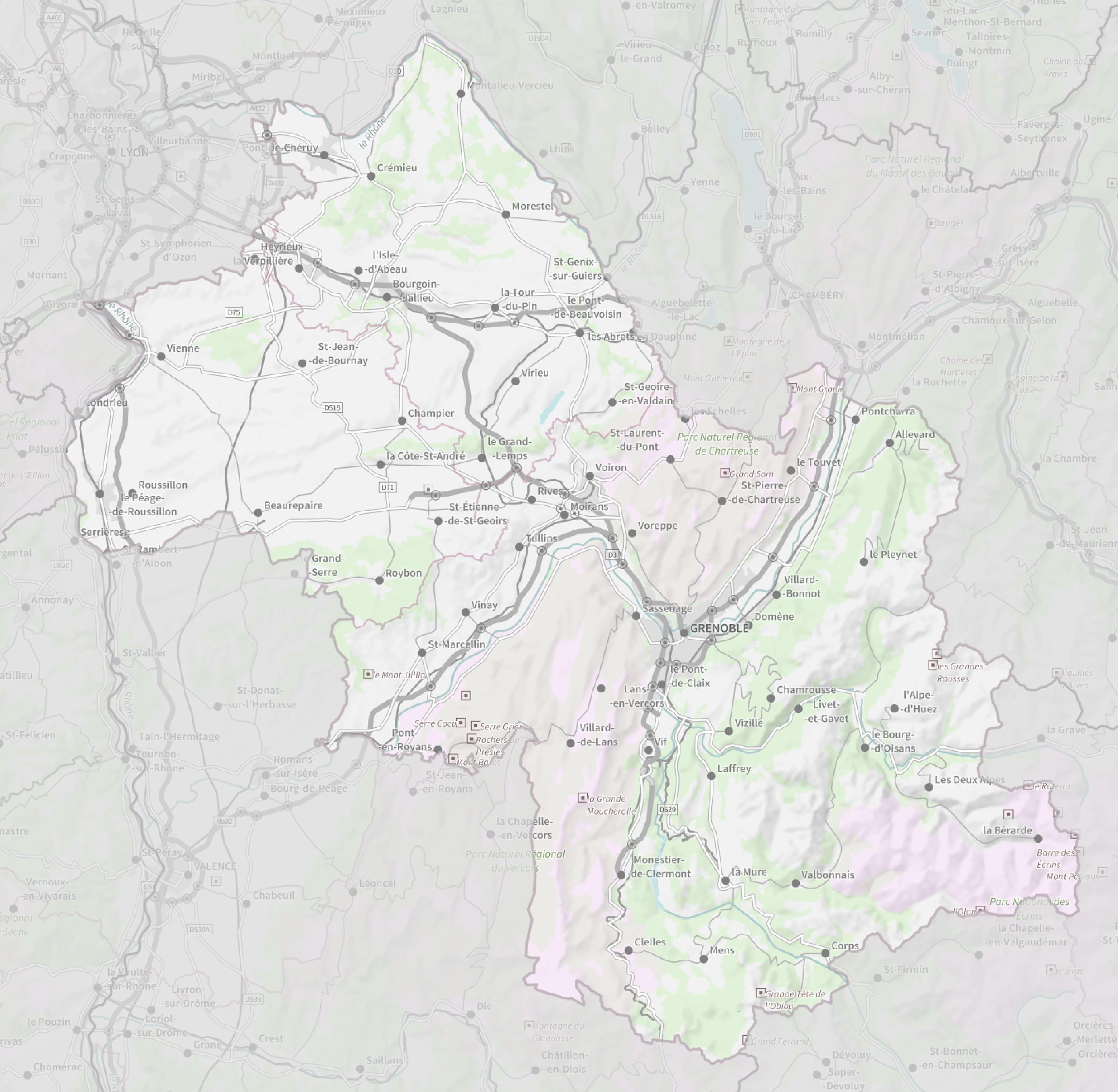 Carte de l'Isère - Isère carte du département 38 - villes, sites ... Carte de l'Isère - Isère carte du département 38 - villes, sites ...