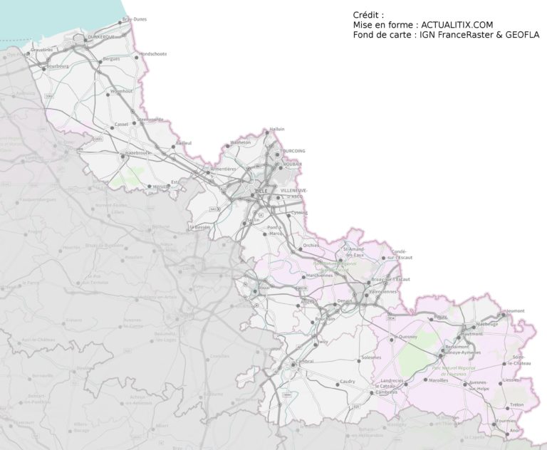 Carte du Nord - Nord carte du département 59 - villes, sites ...