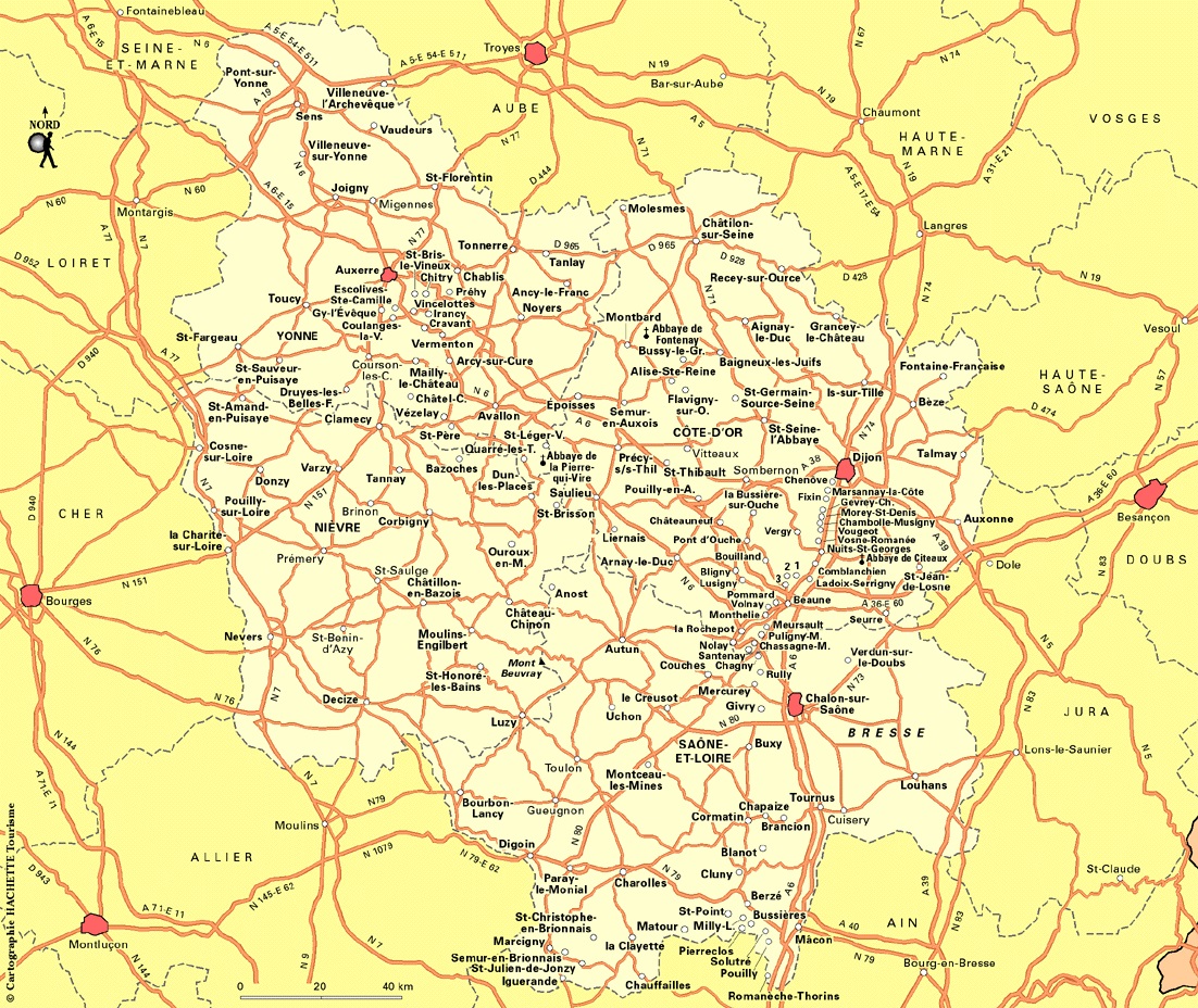 Carte De La Bourgogne