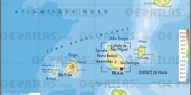 Carte du Cap-Vert - Plusieurs cartes du pays au large de l'Afrique