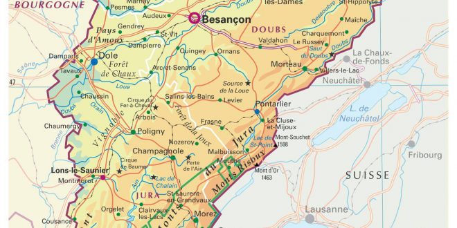 Carte de la Franche-Comté - Plusieurs cartes de la région de l'Est