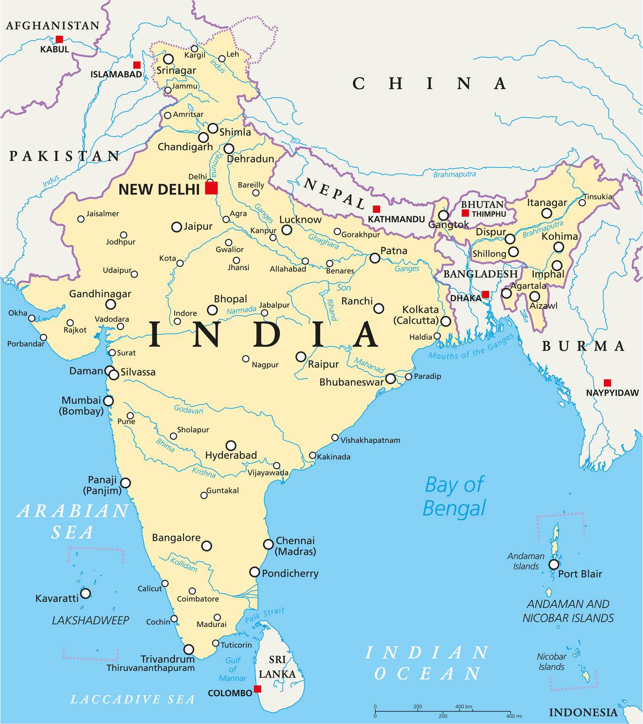 Carte De L Inde Plusieurs Cartes De L immense Pays D Asie villes