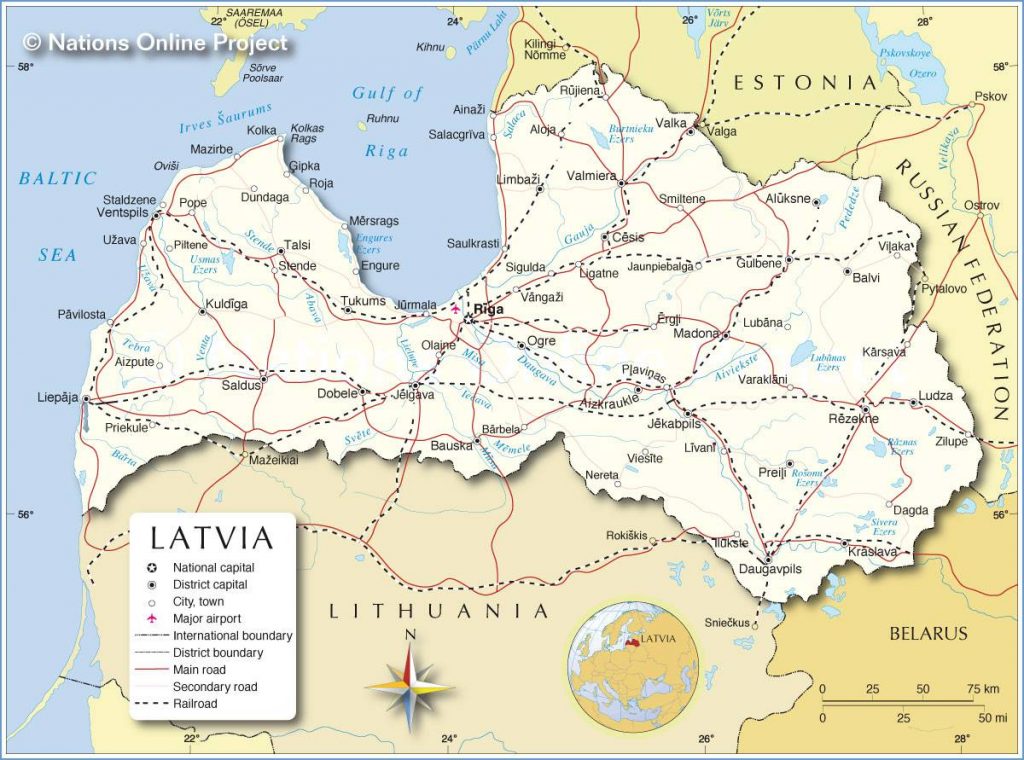 Carte de la Lettonie - Plusieurs carte du pays Balte en Europe