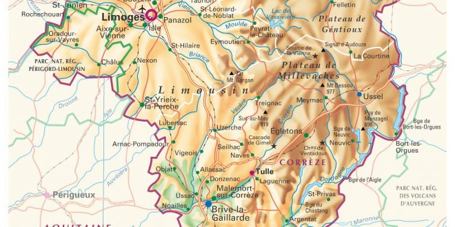 Carte du Limousin - Plusieurs cartes de la région du Limousin en France