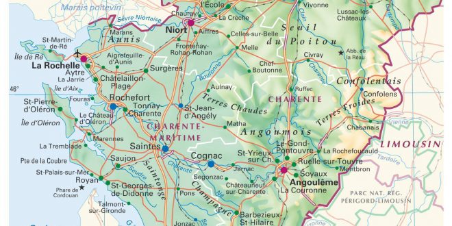Carte du Poitou-Charentes - Plusieurs cartes de la région en France