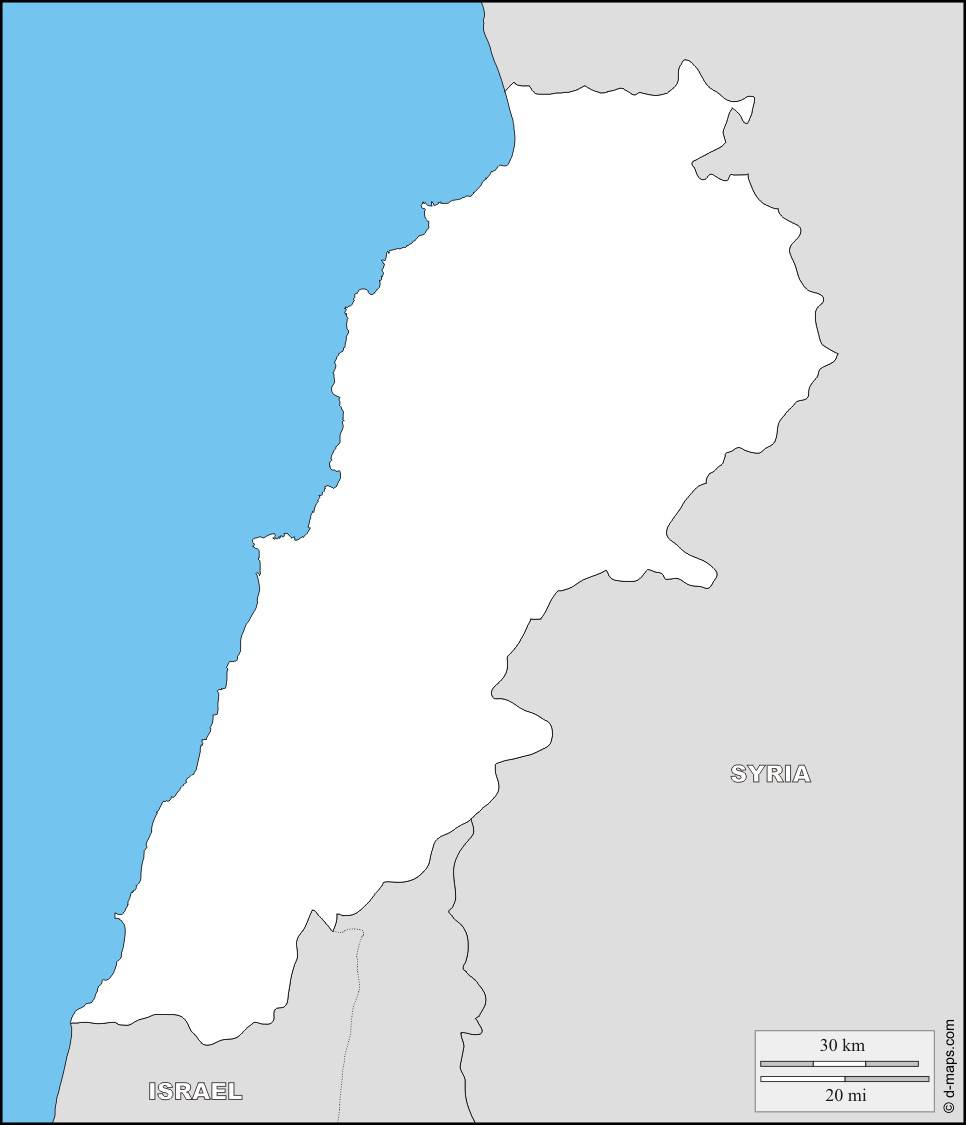 Carte du Liban - Plusieurs cartes du pays du Moyen-Orient