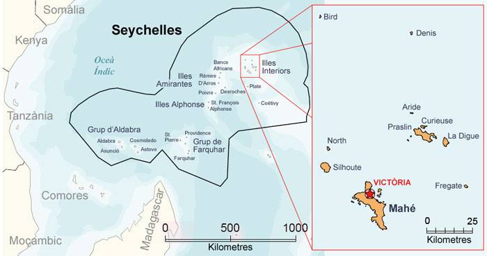 Carte des Seychelles - Plusieurs cartes du pays connu pour ses plages ...