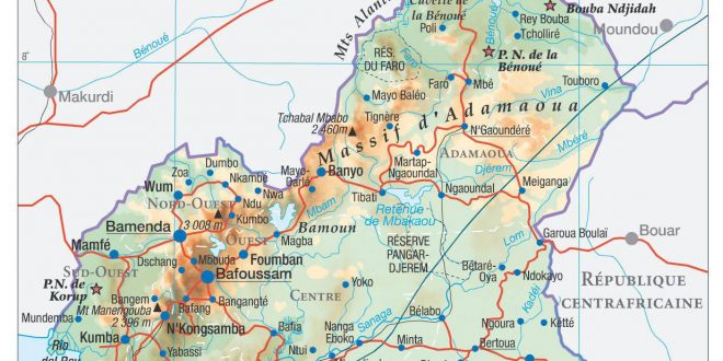 Carte du Cameroun - Différentes cartes du pays du continent africain