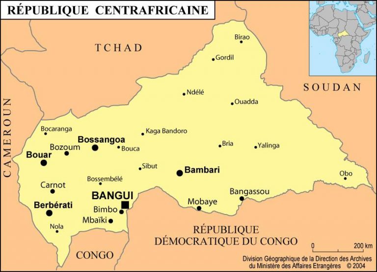 Carte de la Centrafrique - Plusieurs cartes du pays en Afrique