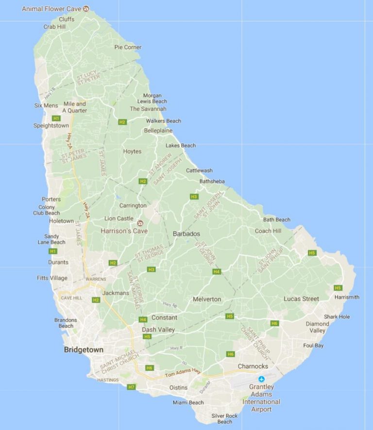 Carte de la Barbade - Plusieurs cartes sur différents thèmes