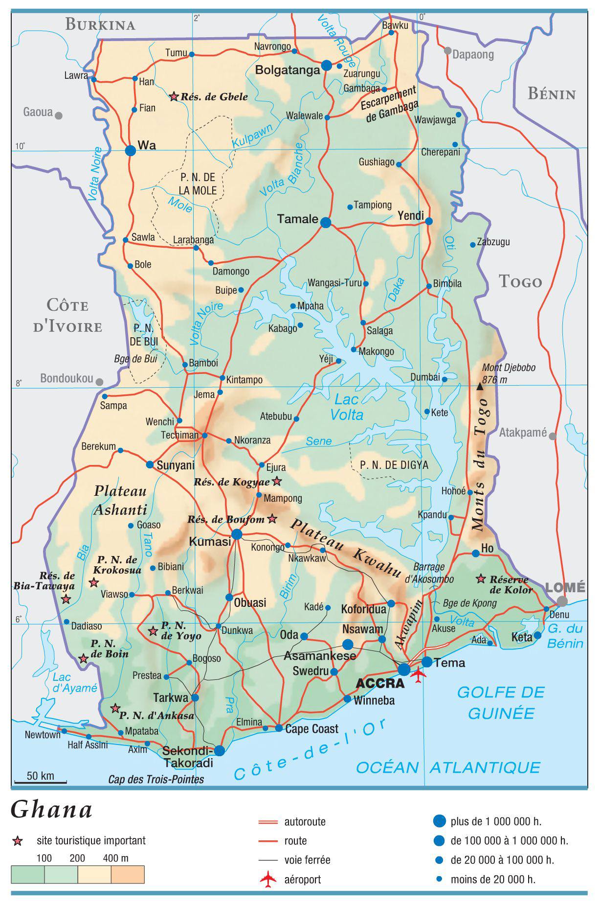 Carte du Ghana - Plusieurs cartes du pays en Afrique