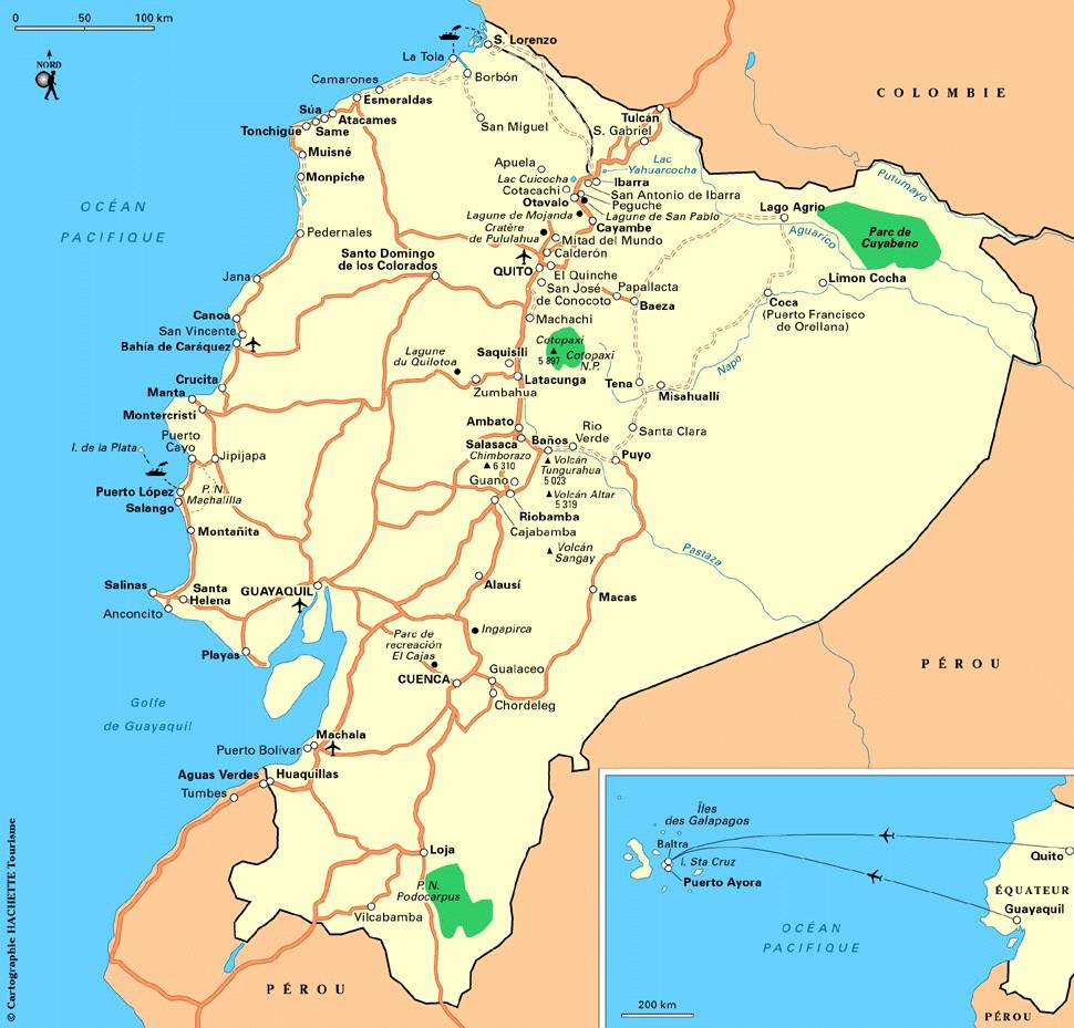 Carte de l'Equateur - Plusieurs cartes du pays d'Amérique du Sud
