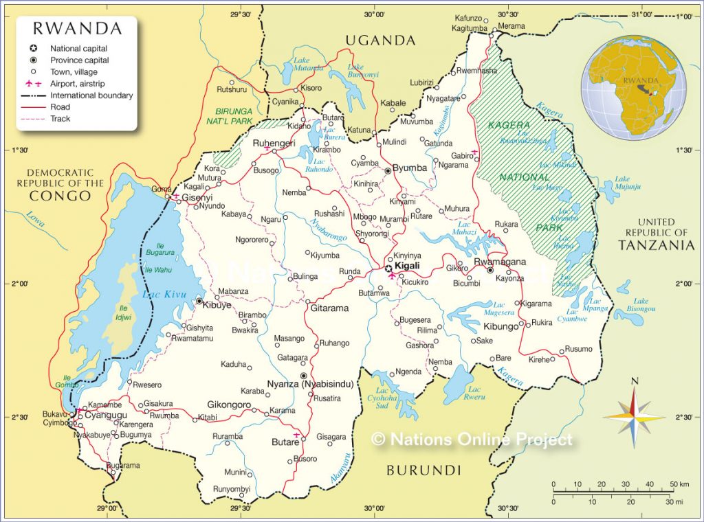 Carte du Rwanda - Plusieurs cartes du pays en Afrique