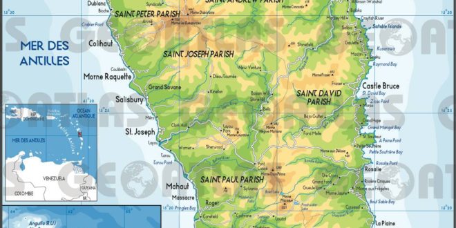 Carte de la Dominique - Plusieurs cartes du pays en Amérique
