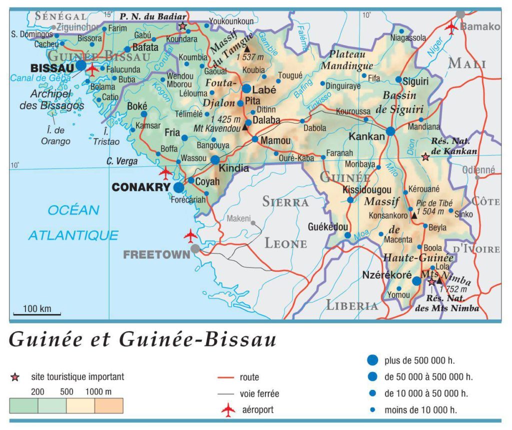 Carte de la Guinée - Plusieurs cartes du pays en Afrique Carte de la Guinée - Plusieurs cartes du pays en Afrique