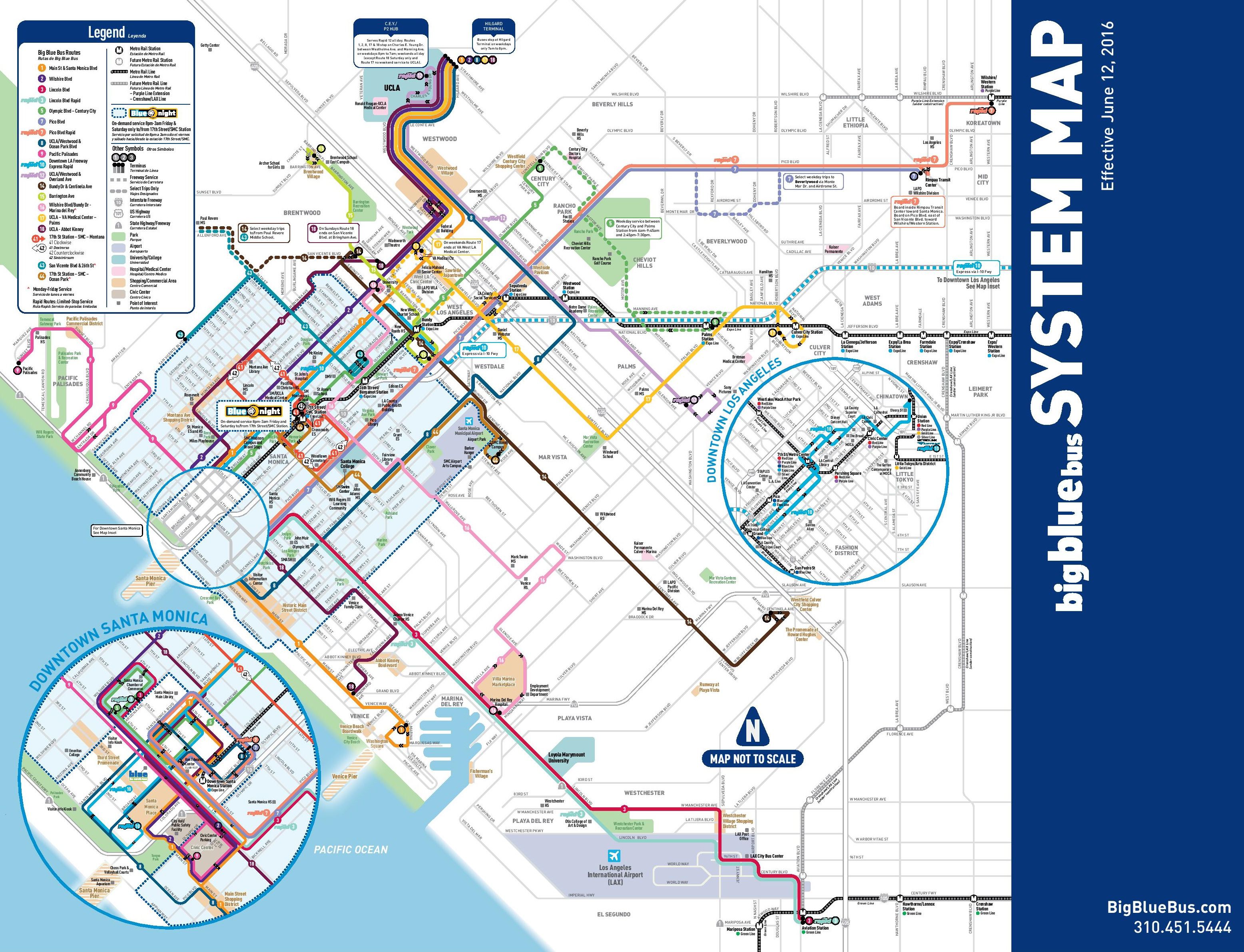 Carte de Los Angeles - Plusieurs cartes de la villes aux Etats-Unis