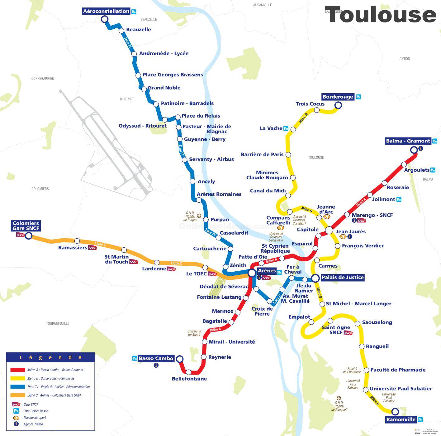 Carte de Toulouse - Plusieurs de cartes de la ville rose