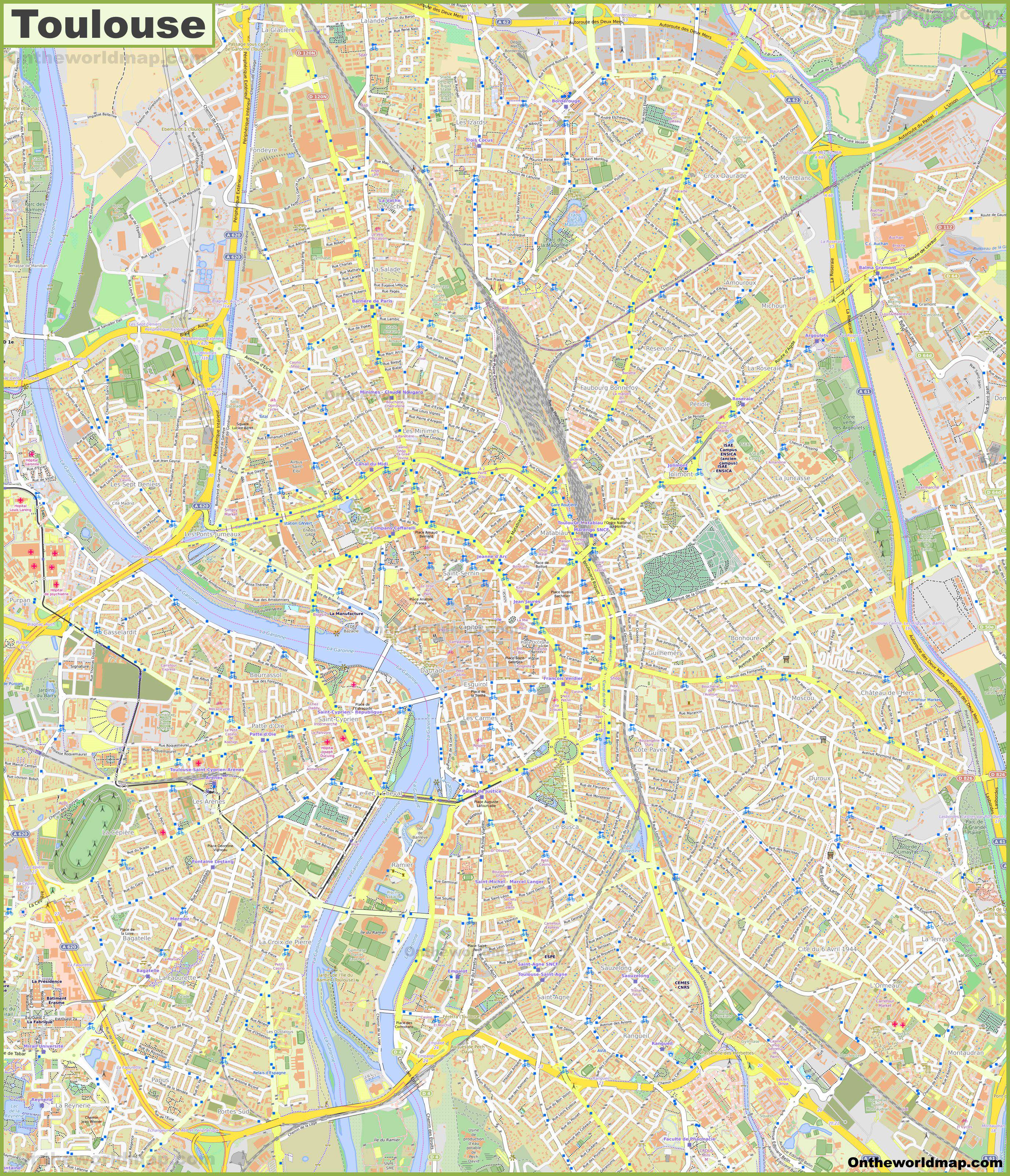 Carte de Toulouse - Plusieurs de cartes de la ville rose