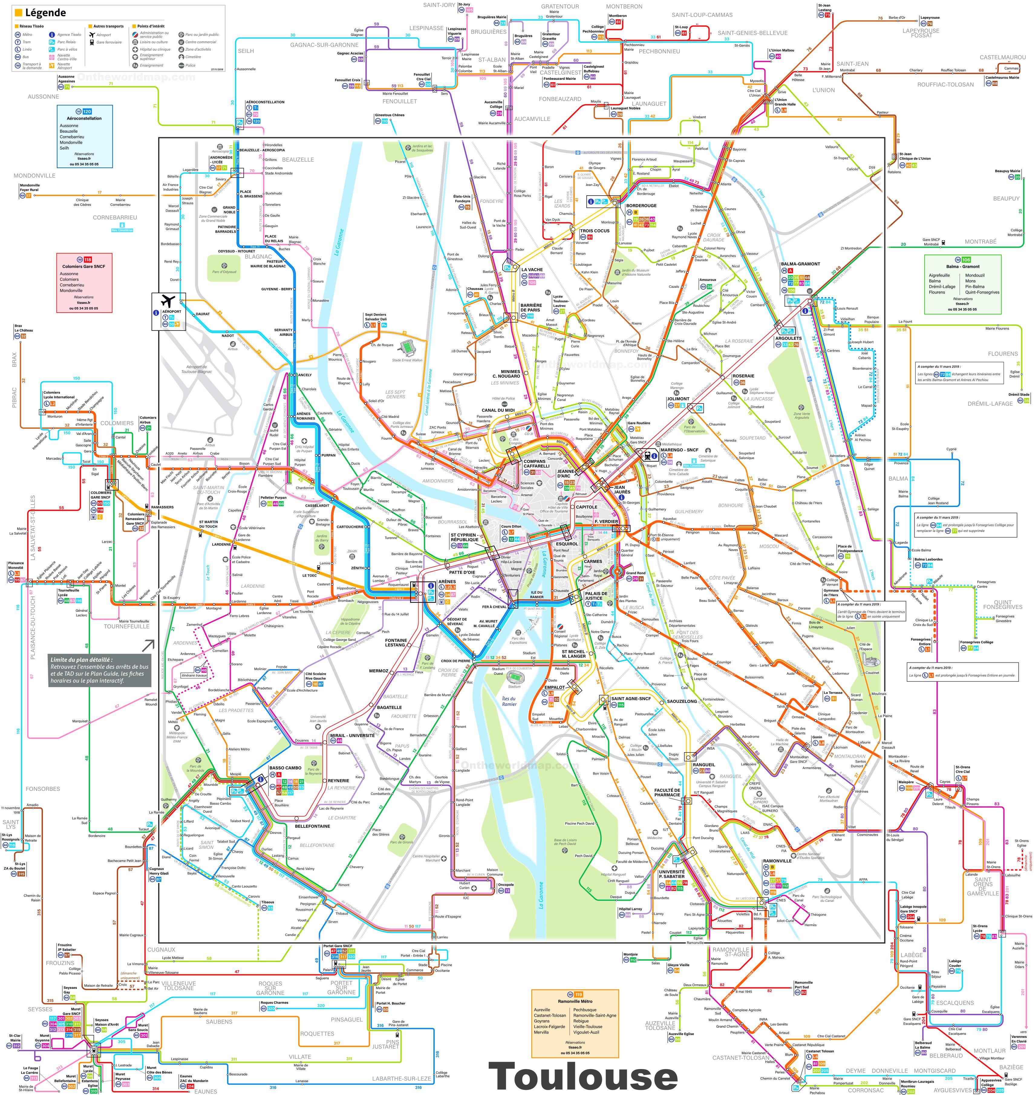 Carte de Toulouse - Plusieurs de cartes de la ville rose