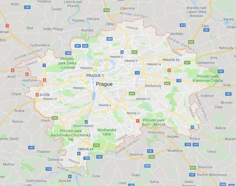 Carte de Prague en République tchèque - Plusieurs cartes