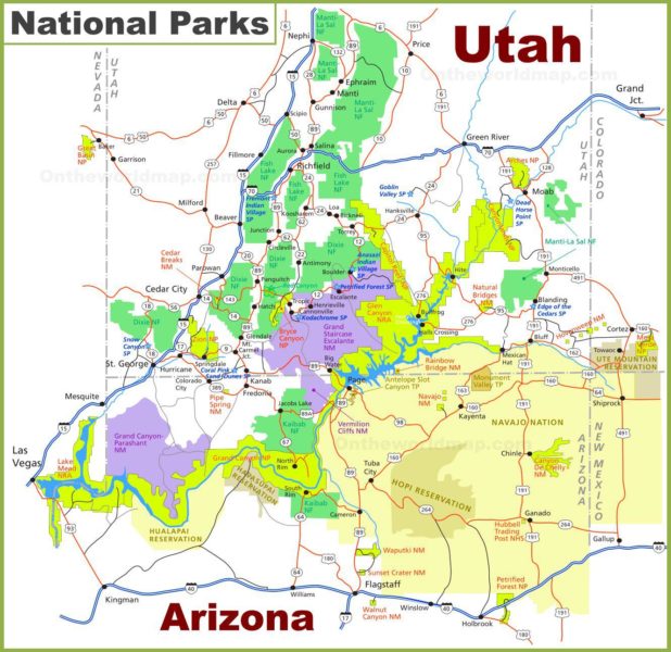 Carte de l'Arizona - Plusieurs cartes de l'état aux Etats-Unis